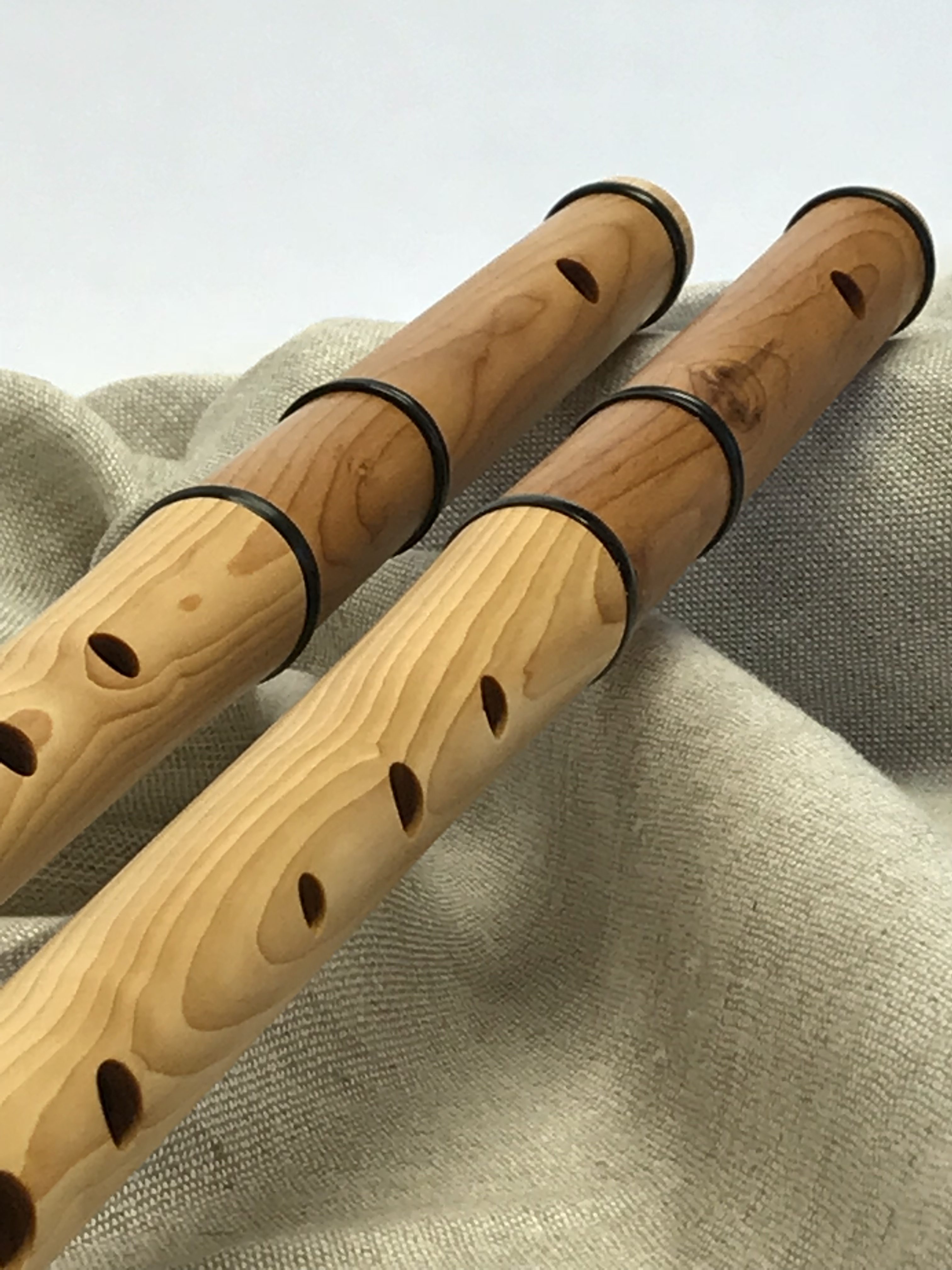 Flutes made from Gorey Yew Tree - woodturningstudio.ie
